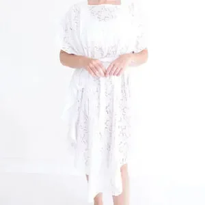 Jag Jeans | Dresses | Jag Eden Dress White The Edge Loose Wide Belted ...